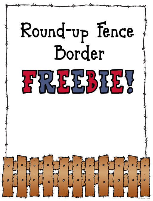 Decorative Fence Border for clip art animals & cowboys