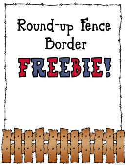 Decorative Fence Border for clip art animals & cowboys