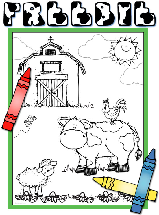 Color a smile on the farm with this adorable FREEBIE from DJ Inkers