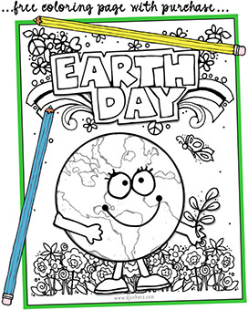 Color a smile for Earth Day with this adorable FREEBIE from DJ Inkers