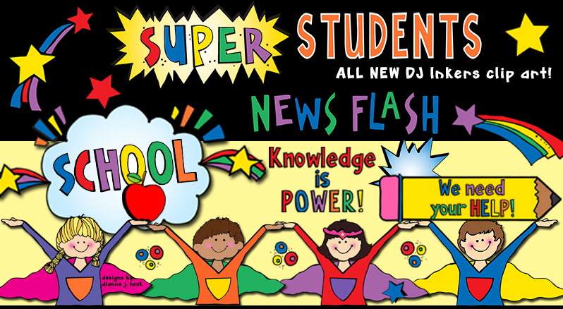 Get kids excited about learning with Super Students clip art by DJ Inkers