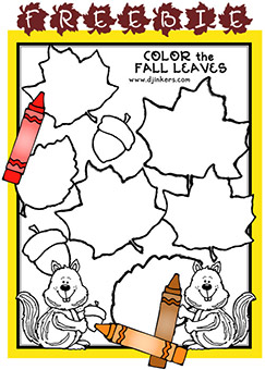 Color a smile for fall with this adorable autumn coloring page by DJ Inkers