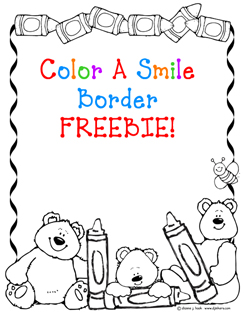Color a Smile Border - Coloring Page FREEBIE