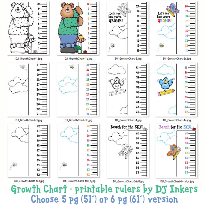 A fun printable ruler to measure and record kid's growth by DJ Inkers