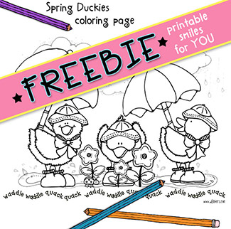 A cute printable coloring page freebies for spring by DJ Inkers