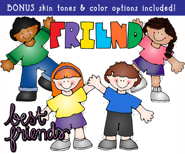 Playful clip art for kids and best friends by DJ Inkers
