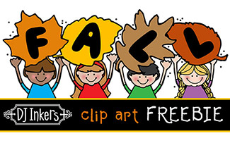 Fall Leaf Kids Clip Art by DJ Inkers