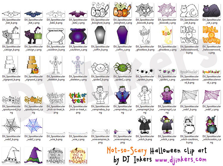 Frightfully fun Halloween clip art for kids by DJ Inkers