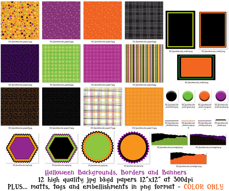 Halloween Backgrounds, Borders and Banners for digital crafting by DJ ...